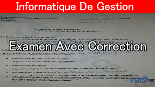 Examens d'Informatique de Gestion - FSJES cours Examens d'Informatique de Gestion - FSJES cours