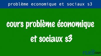 Cours complet de problème économique et sociaux s3 pdf - FSJES cours
